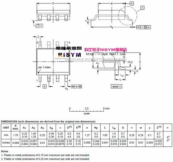 sop8尺寸,p8封装尺寸,尺寸(第8页)_大山谷图库